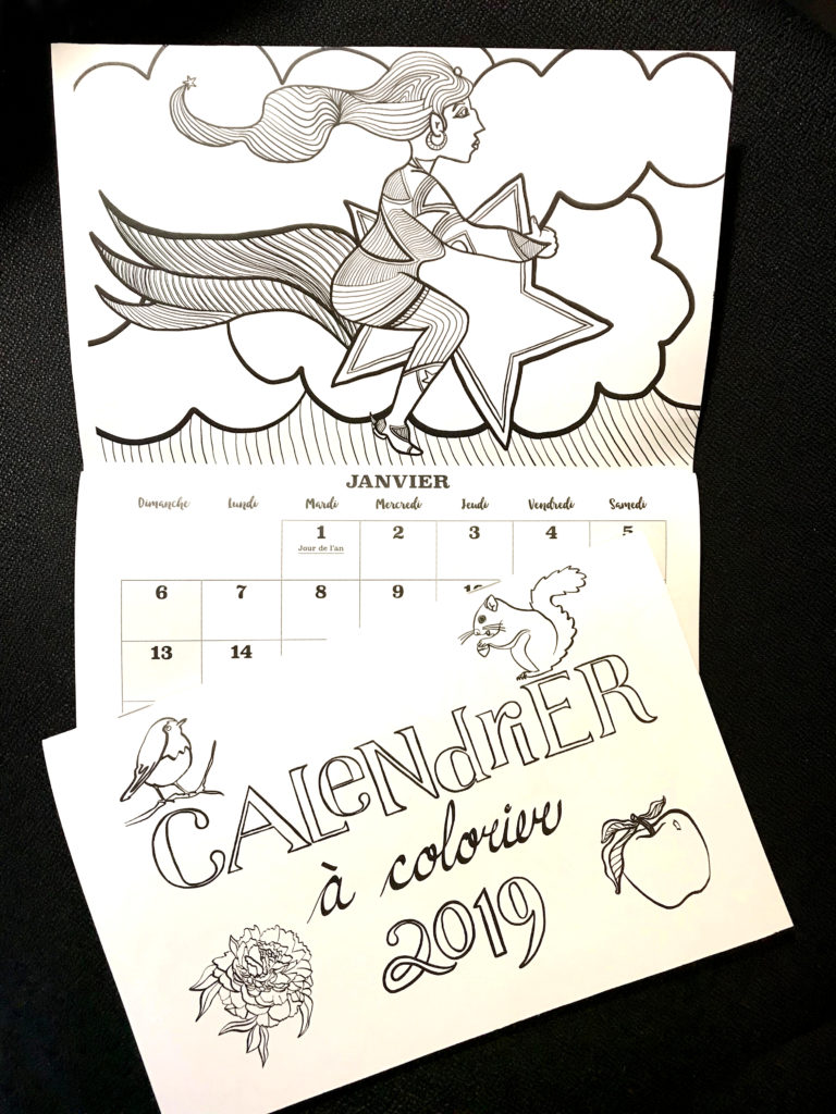 Calendrier à colorier 2019 | Marie-Loïc Sénamaud