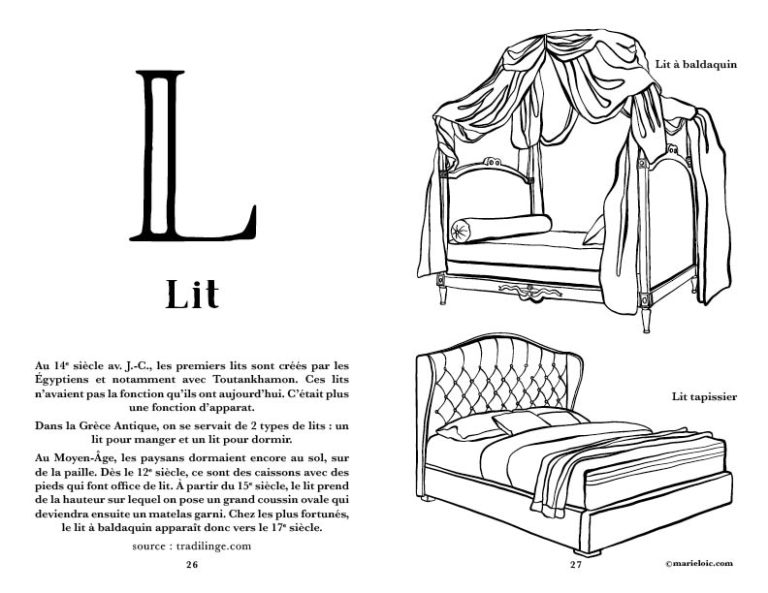 Abécédaire des meubles à colorier | Marie-Loïc Sénamaud